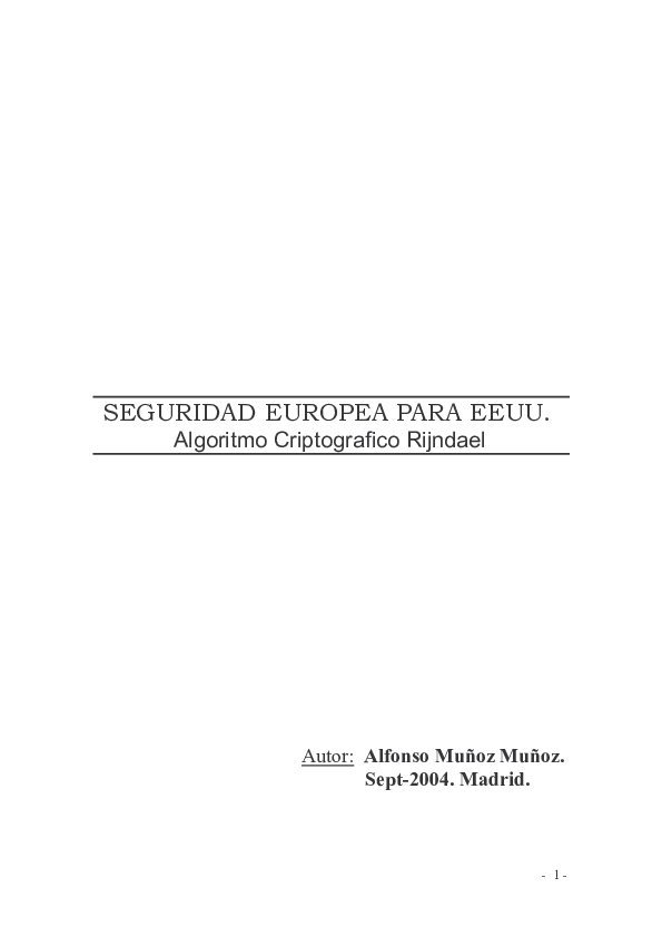 (PDF) Algoritmo Criptografico Rijndael