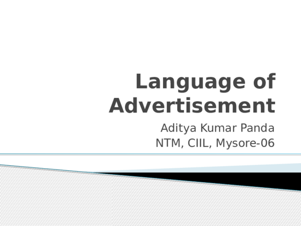 (PPT) Language of Advertisement