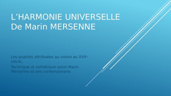 (PPT) Le violon chez Marin Mersenne