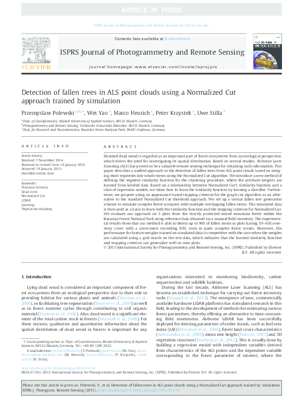 (PDF) Detection of fallen trees in ALS point clouds using a Normalized ...