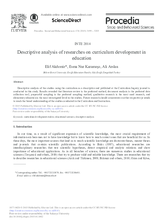 (PDF) Descriptive analysis of researches on curriculum development in ...