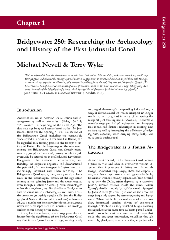 (PDF) Bridgewater 250: Researching the Archaeology and History of the ...