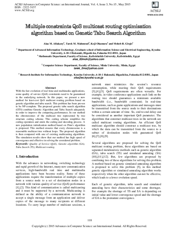 Pdf Tabooqmr A Taboo Based Search Algorithm Improving Mamcra For Multicast Routing Adel Ben
