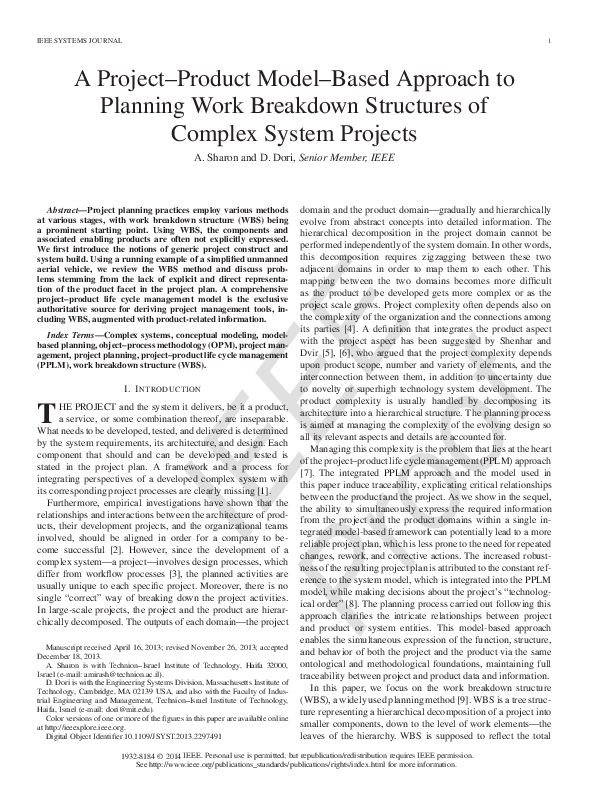 (PDF) Project–Product Model–Based Approach to Planning Work Breakdown ...