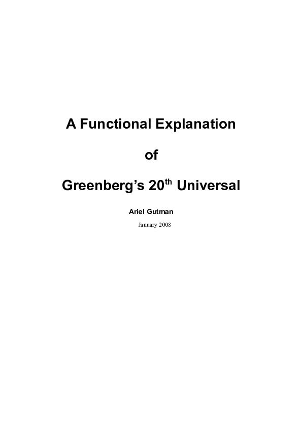 (DOC) A Functional Explanation of Greenberg’s 20th Universal