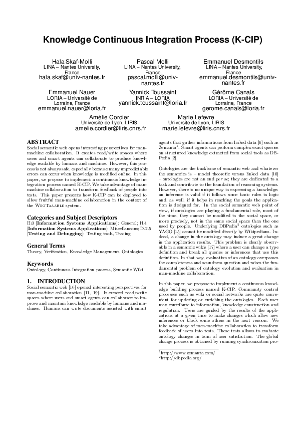 (PDF) Knowledge continuous integration process (K-CIP)