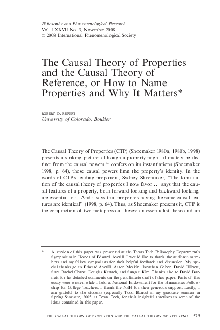 (PDF) The Causal Theory of Properties and the Causal Theory of ...