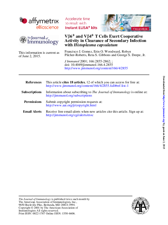(PDF) Vb61 and Vb41 T Cells Exert Cooperative Activity in Clearance of ...