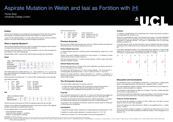 (PDF) Aspirate Mutation in Welsh and Iaai as Fortition with |H|