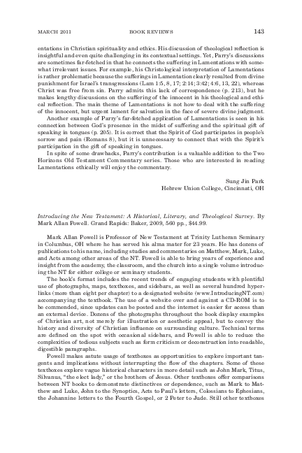 (PDF) Review - Powell, Mark Allan - Introducing the NT (Baker, 2009)