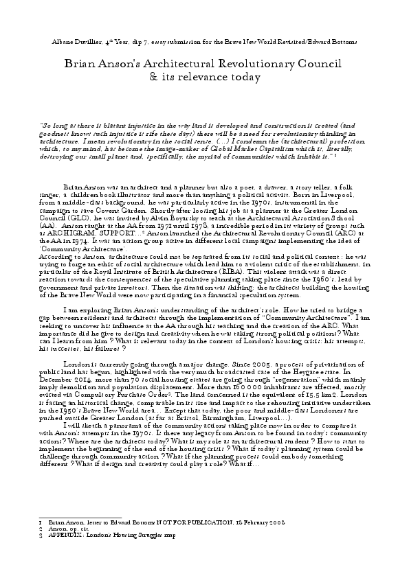 (PDF) Brian Anson's Architectural Revolutionary Council and its ...