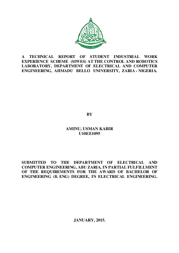 (PDF) Control, Robotics, & Embedded Systems Industrial Training Report