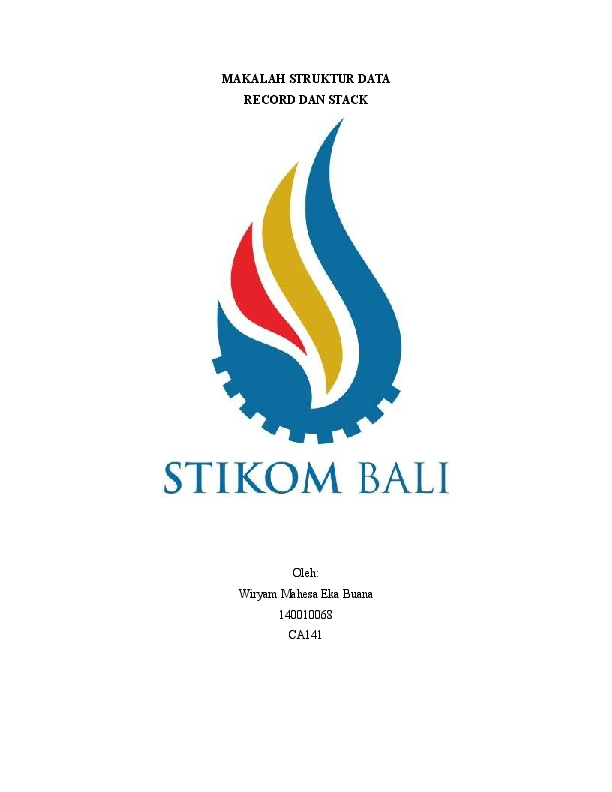 (DOC) MAKALAH STRUKTUR DATA RECORD DAN STACK