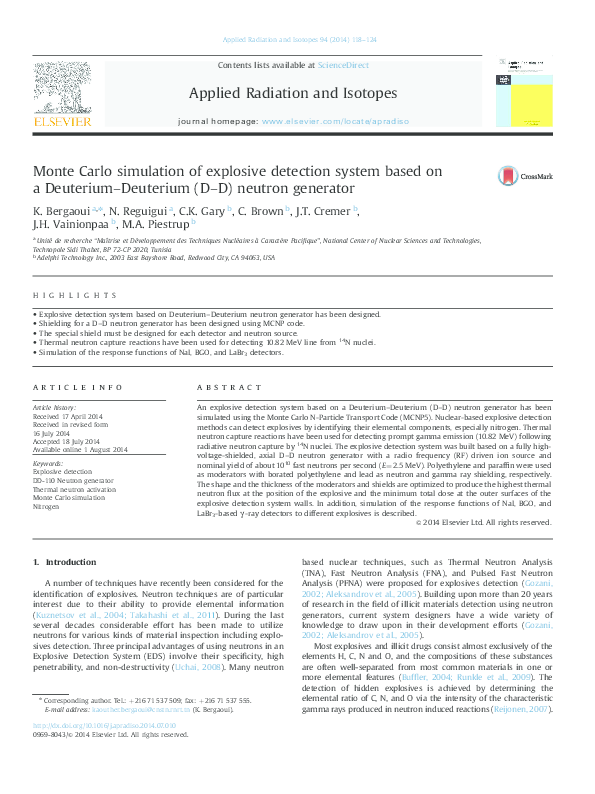 Pdf Monte Carlo Simulation Of Explosive Detection System
