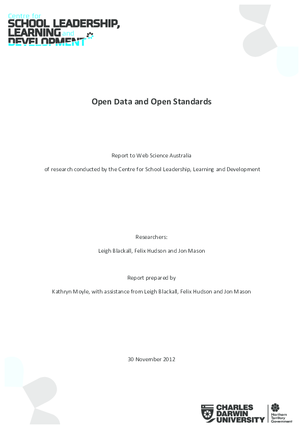 (PDF) Open Data and Open Standards