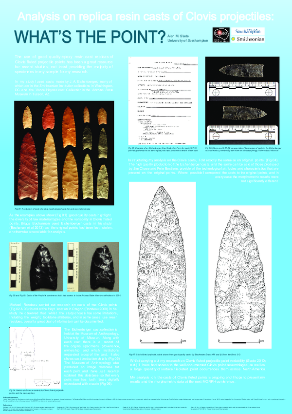 (PDF) Poster: ANALYSIS ON REPLICA EPOXY RESIN CASTS OF CLOVIS PROJECTILES