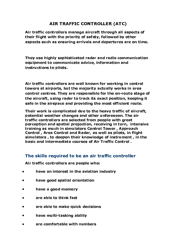 (DOC) AIR TRAFFIC CONTROLLER