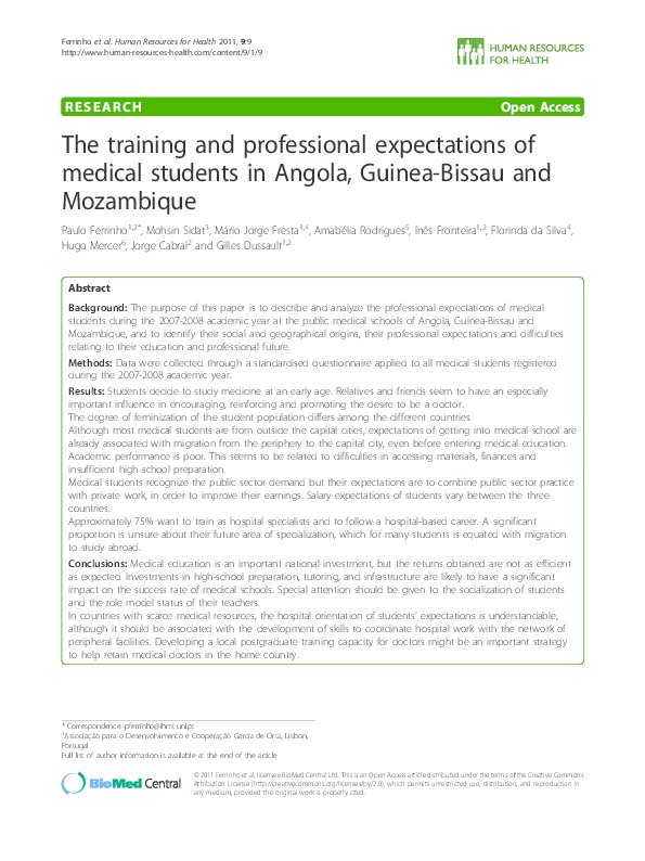 (PDF) The training and professional expectations of medical students in ...