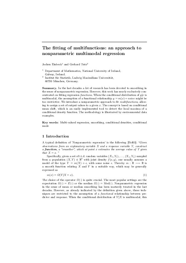 (PDF) Nonparametric Multimodal Regression Method