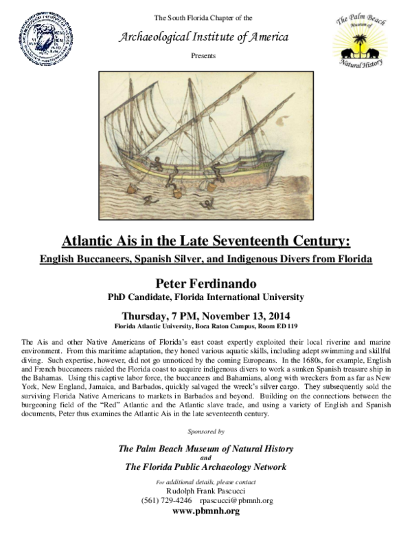 (PDF) Atlantic Ais in the Late Seventeenth Century: English Bucaneers ...