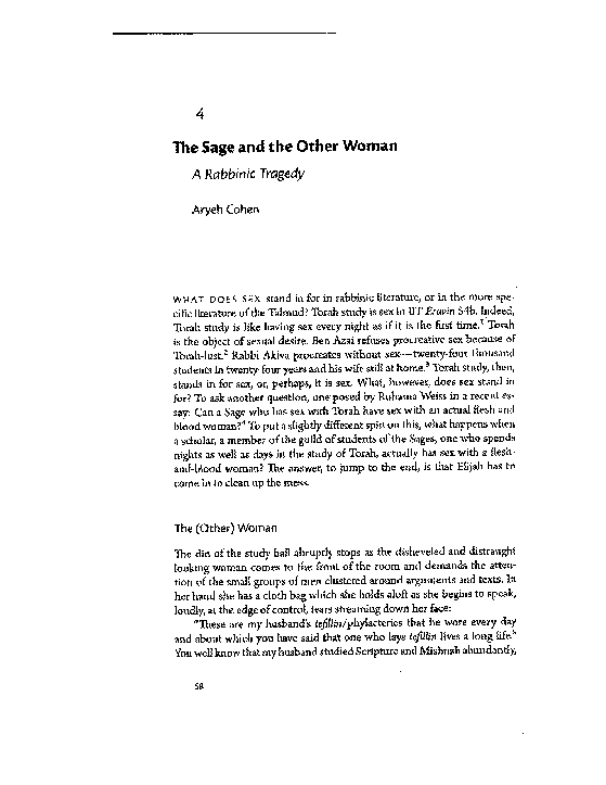 Pdf The Sage And The Other Woman A Rabbinic Tragedy