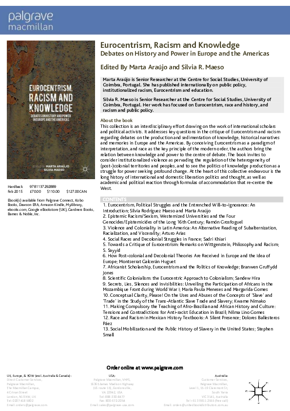 (PDF) Eurocentrism, Racism and Knowledge: Debates on History and Power ...