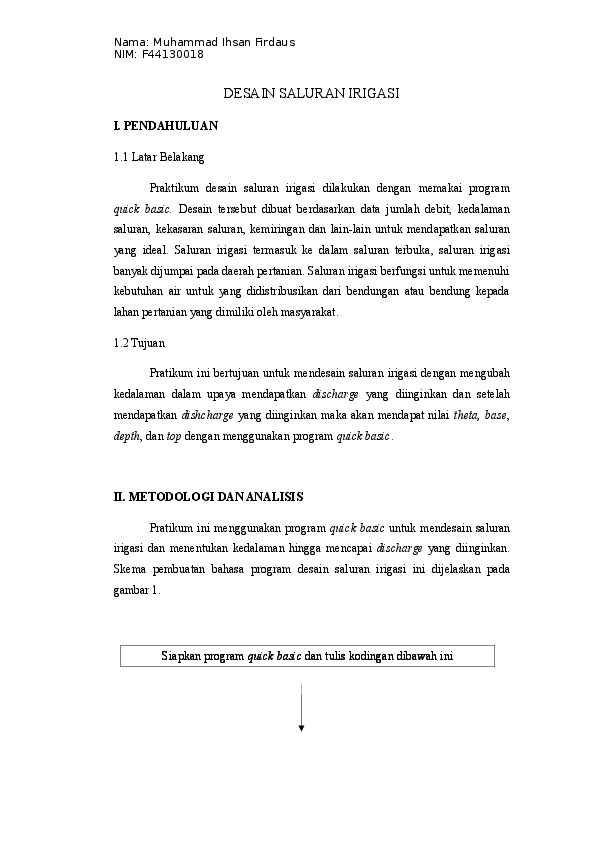 (DOC) DESAIN SALURAN IRIGASI
