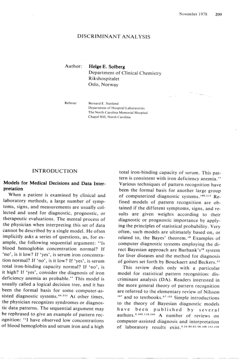 (PDF) Discriminant analysis
