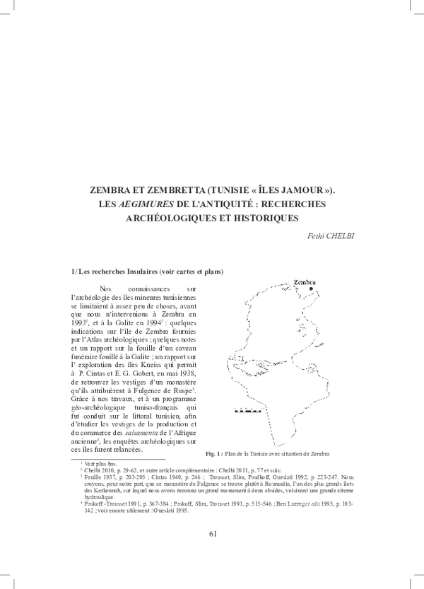 (PDF) Zembra et Zembretta (Tunisie "Îles Jamour"). Les AEGIMURES de l ...