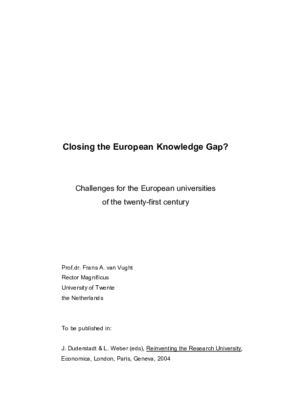 (PDF) Closing the European Knowledge Gap?