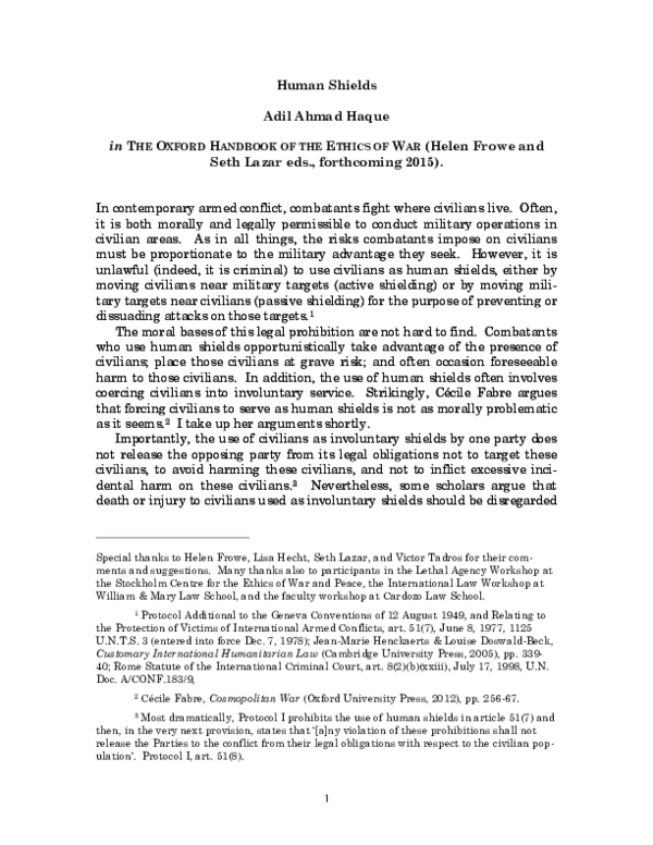 (PDF) Human Shields