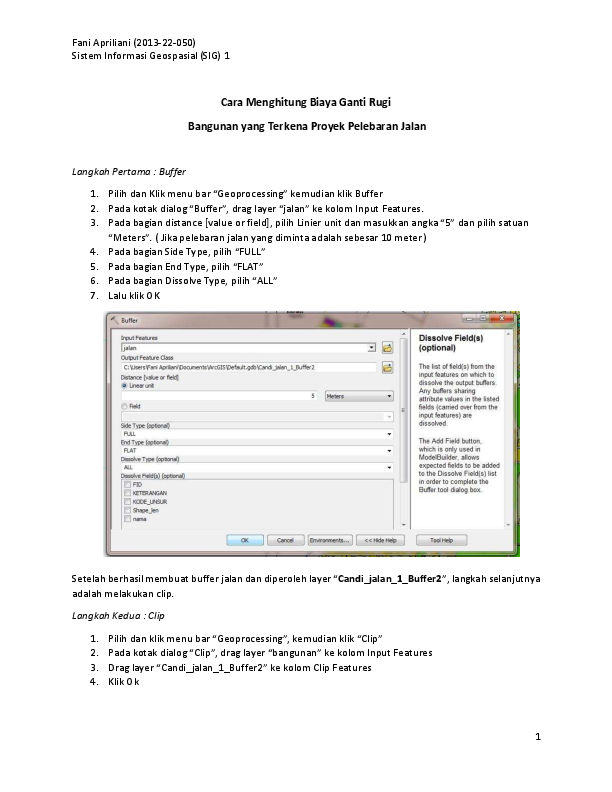 Pdf Cara Membuat Buffer Clip Dan Joint Table Pada Arcgis