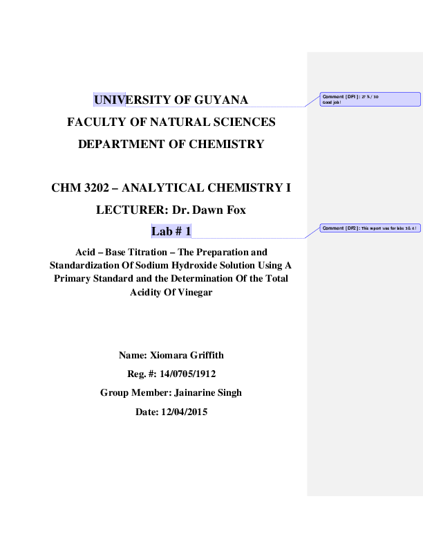(PDF) Acid – Base Titration – The Preparation and Standardization Of ... (PDF) Acid – Base Titration – The Preparation and Standardization Of ...