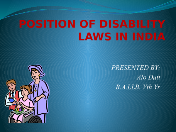 (PPT) DISABILITY LAWS IN INDIA