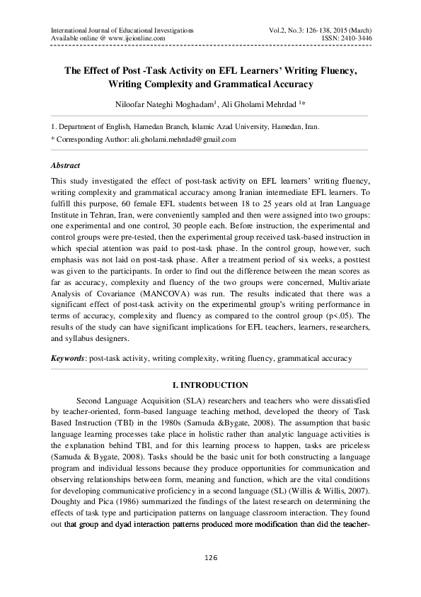 (PDF) The Effect of Task-based Reading Activities on Vocabulary Learning and Retention of ...