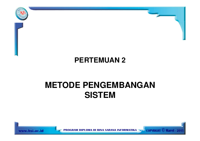 (PDF) METODE PENGEMBANGAN SISTEM
