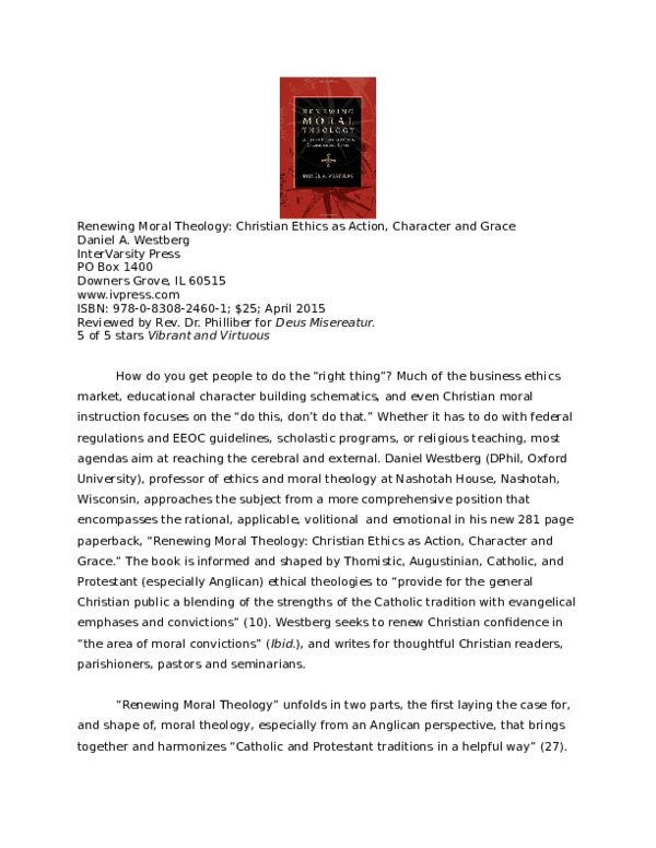 (DOC) "Renewing Moral Theology" by Daniel A. Westberg. A Review