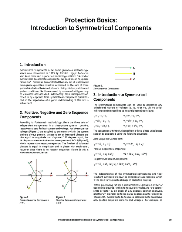 (PDF) Protection Basics: Introduction to Symmetrical Components