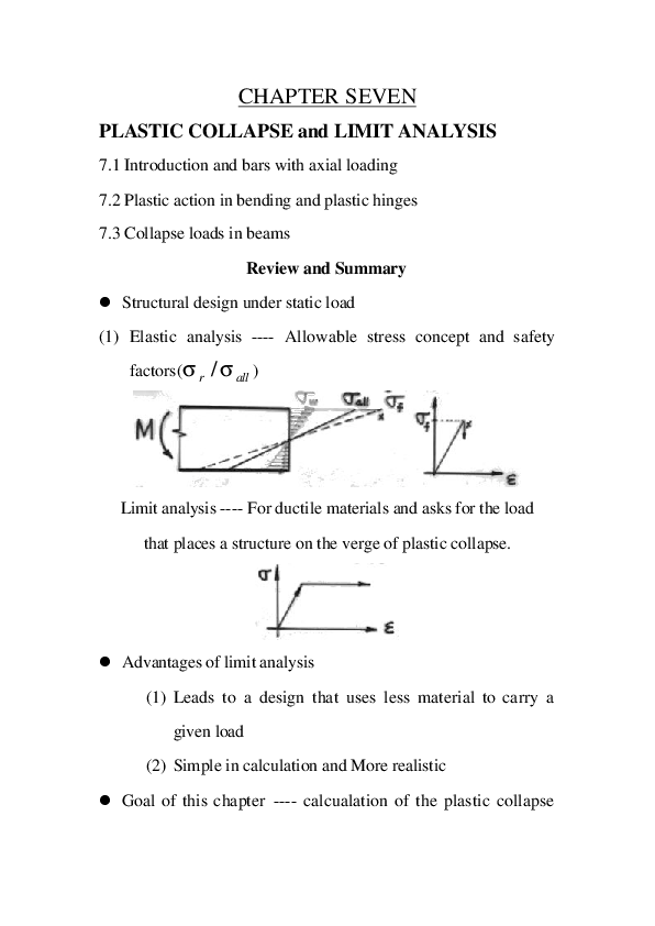 (PDF) CHAPTER SEVEN PLASTIC COLLAPSE and LIMIT ANALYSIS