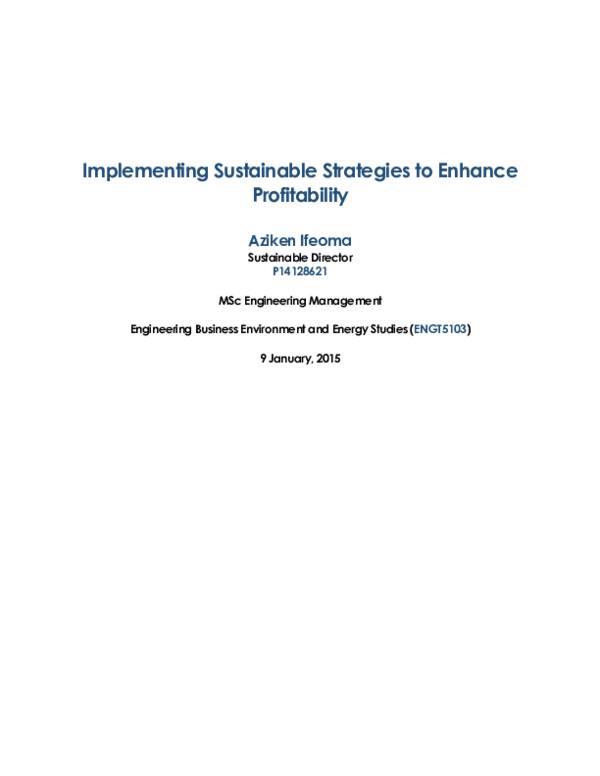 (PDF) Implementing Sustainable Strategies to Enhance Profitability