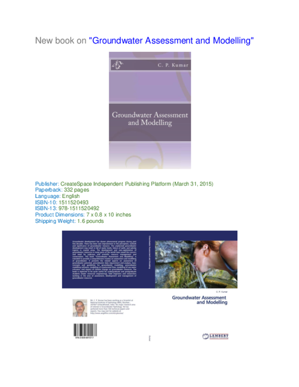 (PDF) Groundwater Assessment and Modelling
