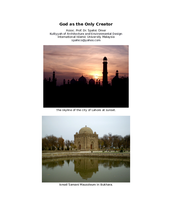 (DOC) God as the Only Creator