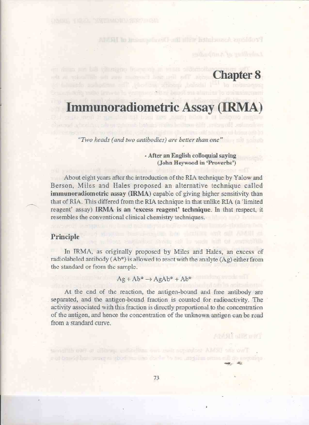 (PDF) Chapter 8: Immunoradiometric assay (IRMA)