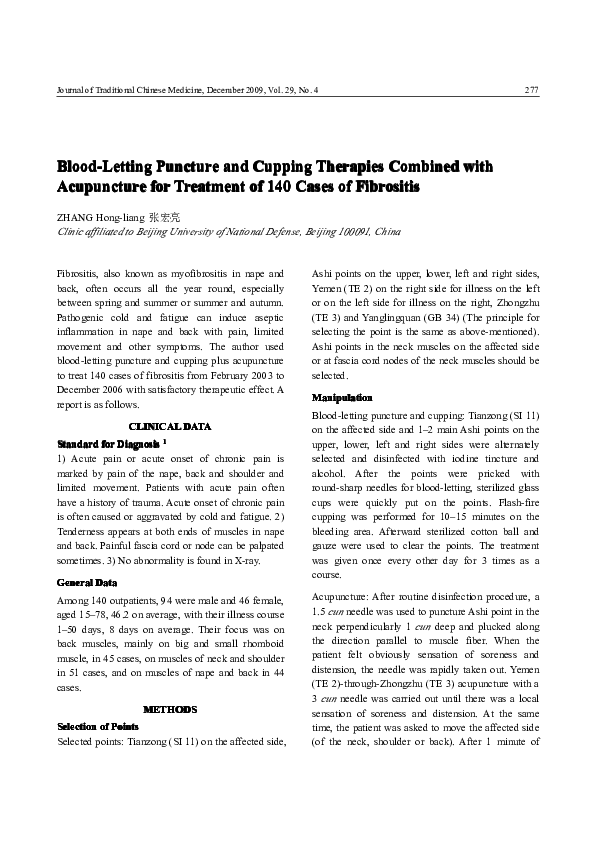 (PDF) Blood-Letting Puncture and Cupping Therapies Combined with ...