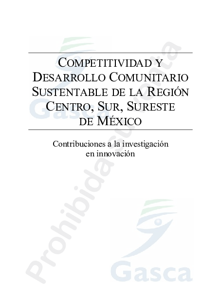 (PDF) Competitividad y desarrollo sustentable de la región centro, sur ...