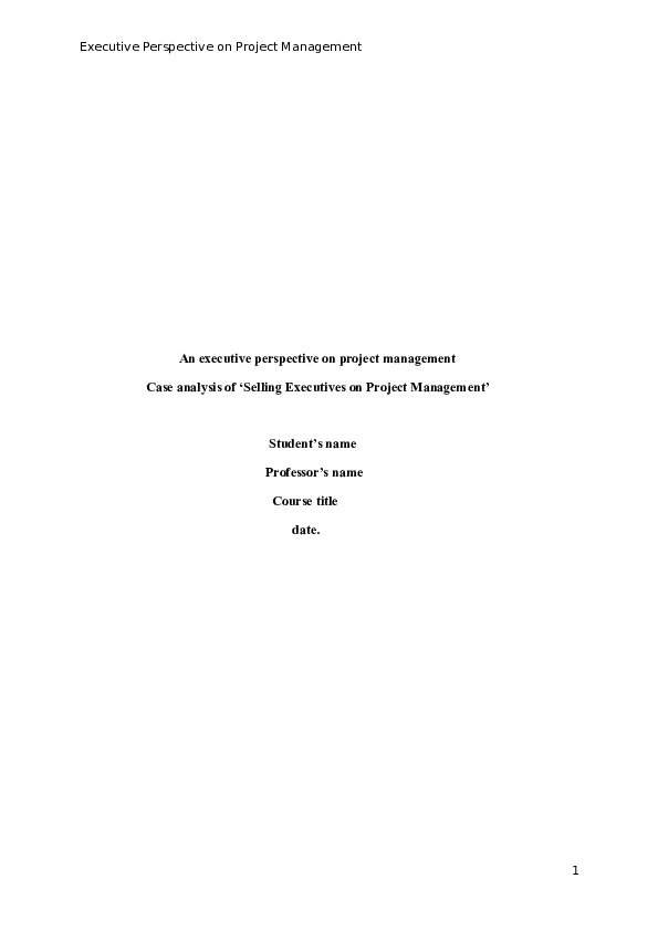 (DOC) Project management methodology Case study