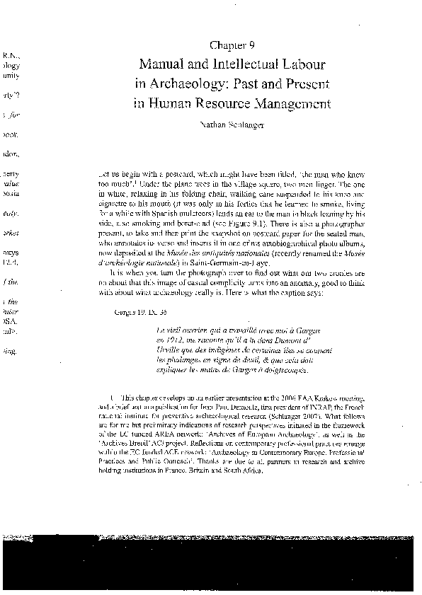 (PDF) Manual and Intellectual Labour in Archaeology: Past and Present ...