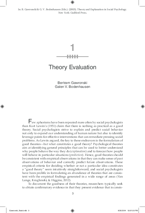 (PDF) Theory Evaluation
