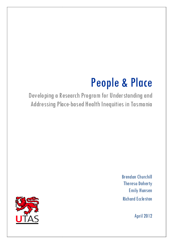 (PDF) People & Place: Developing a Research Program for Understanding ...