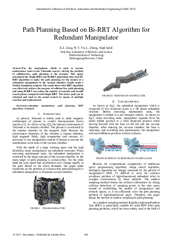 Path Planning Based On Bi Rrt Algorithm For Redundant Mani